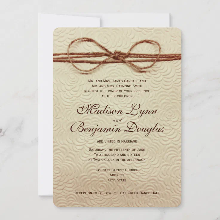 Vintage Rustic Country Wedding Invitations | Zazzle