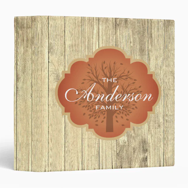 Vintage Rustic Custom Family Tree Genealogy 3 Ring Binder | Zazzle