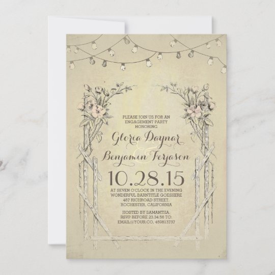 vintage rustic engagement party invitation | Zazzle.com