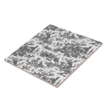 Vintage Rustic Farm French Toile-Black & White Ceramic Tile | Zazzle