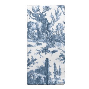 Vintage Rustic Farm French Toile-Blue & White Cloth Napkin | Zazzle