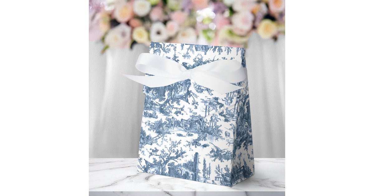 Vintage Rustic Farm French Toile-Blue & White Favor Boxes | Zazzle