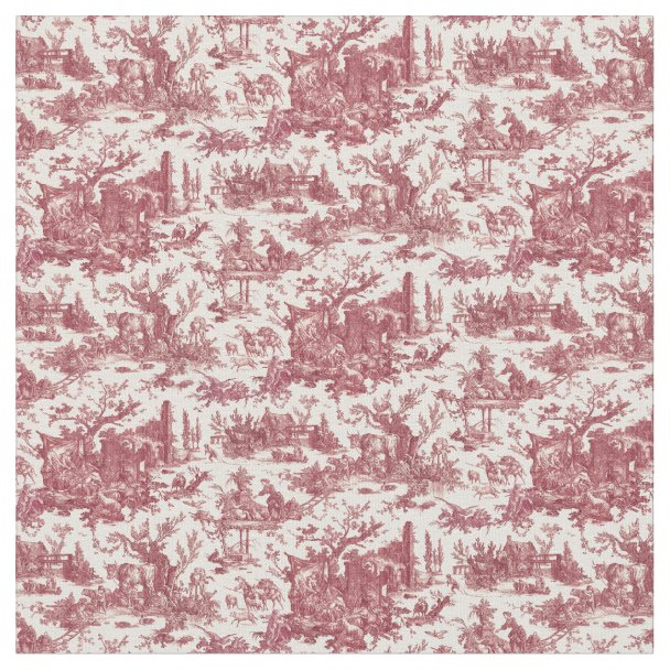 Vintage Farm Scenes pattern Fabric | Zazzle