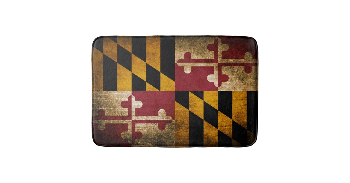 Vintage Rustic Flag of Maryland Bathroom Mat | Zazzle