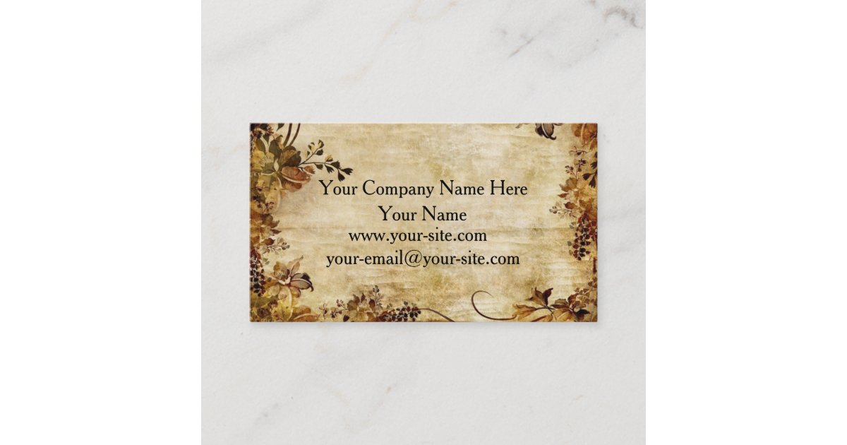 Vintage Rustic Floral Business Cards | Zazzle