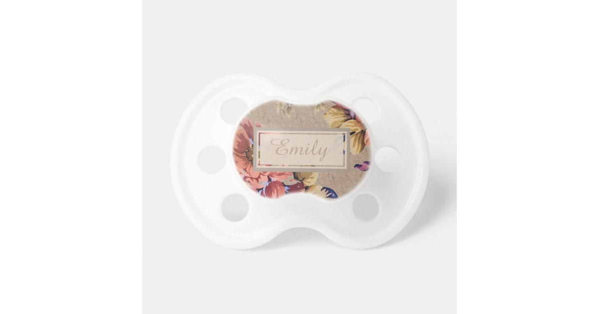 Vintage Rustic Floral Pacifier | Zazzle