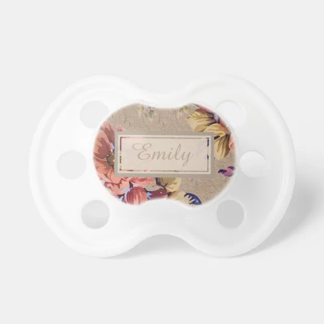 Vintage Rustic Floral Pacifier | Zazzle