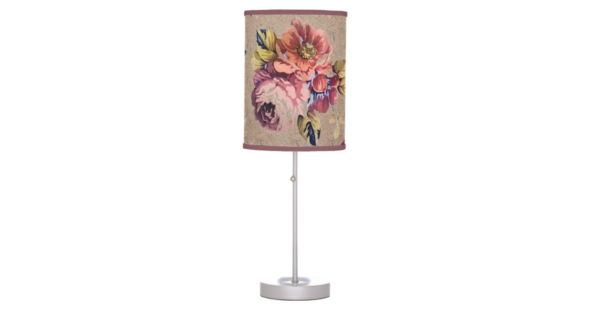 Vintage Rustic Floral Pattern Table Lamp | Zazzle