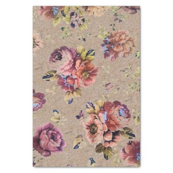 Vintage Rustic Floral Tissue Paper | Zazzle