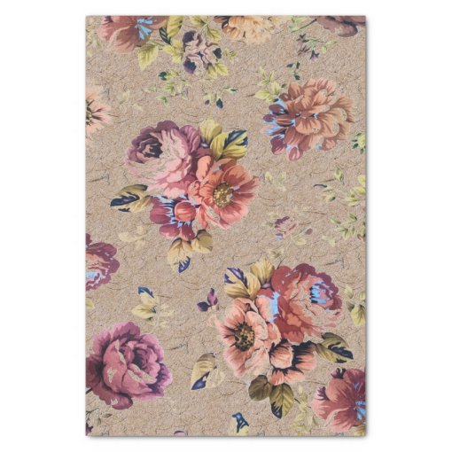 Vintage Rustic Floral Tissue Paper | Zazzle