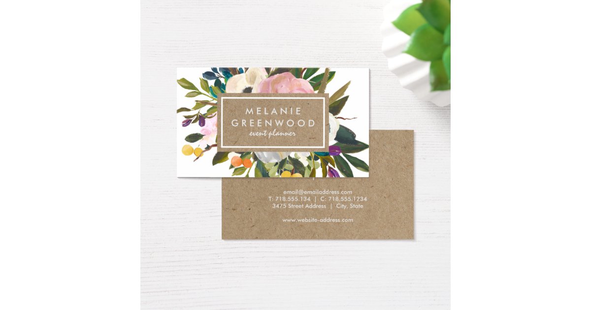 Vintage Rustic Florals Business Card | Zazzle
