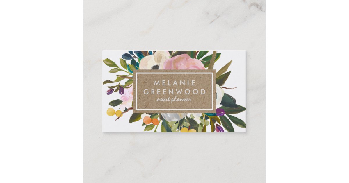 Vintage Rustic Florals Business Card | Zazzle