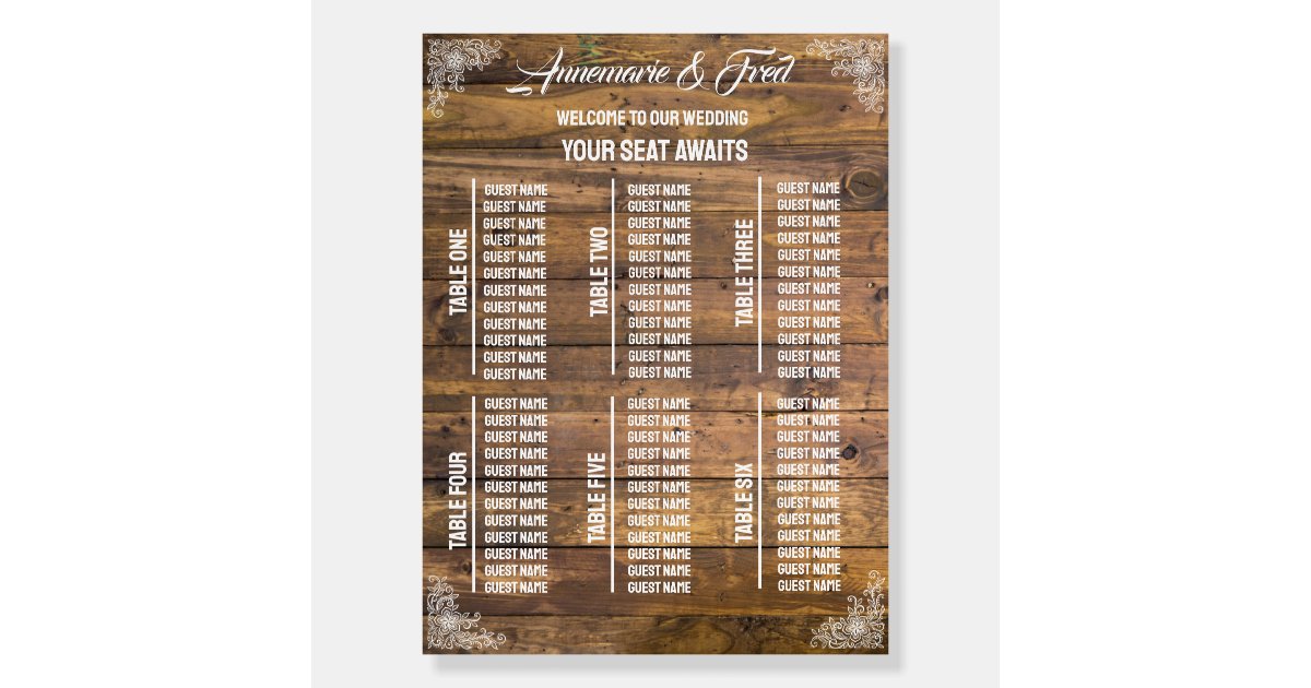 Vintage Rustic Flourish Parchment Wedding Poster | Zazzle