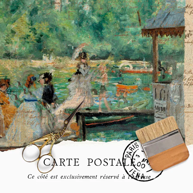 Vintage Rustic Green Texture Renoir Decoupage Tissue Paper | Zazzle