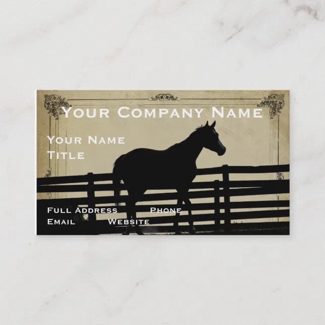 Vintage Rustic Horse Business Card Farm or Ranch | Zazzle