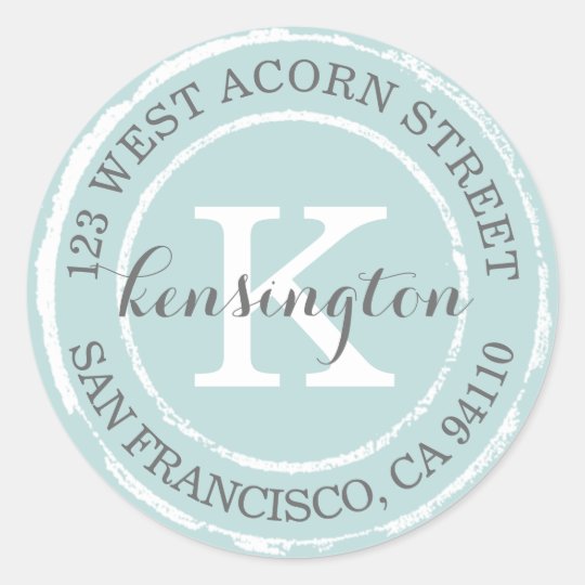 Vintage Rustic Monogram | Round Address Label | Zazzle.com