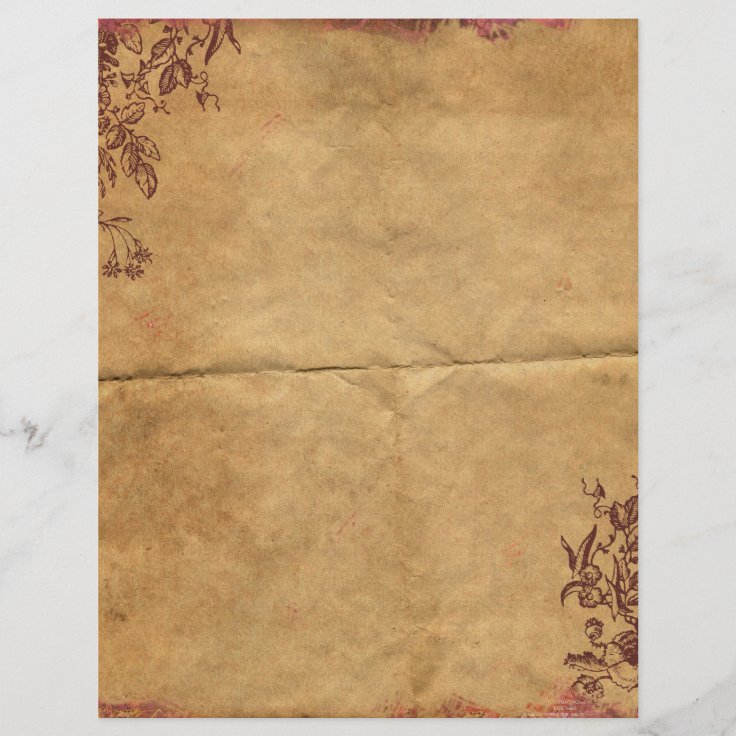 Vintage Rustic Old Parchment Scrapbook Paper | Zazzle
