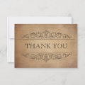 Vintage Rustic Old Parchment Victorian Wedding Thank You Card | Zazzle