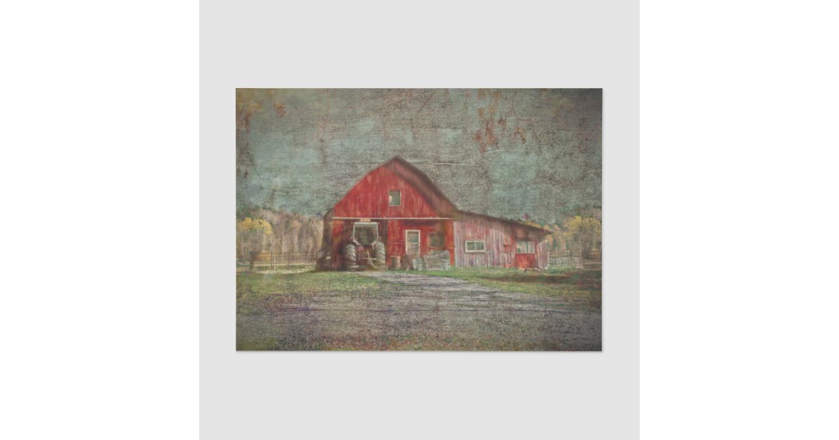 Vintage Rustic Old Red Texture Barn Tissue Paper | Zazzle