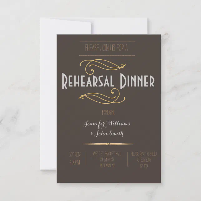 Vintage Rustic Rehearsal Dinner Invitations | Zazzle