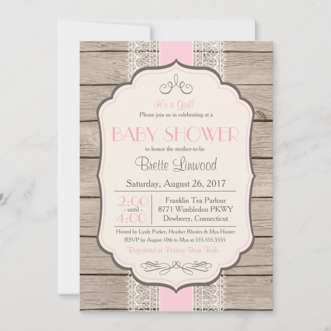 Vintage Rustic Shower Invitation, Baby or Bridal Invitation | Zazzle