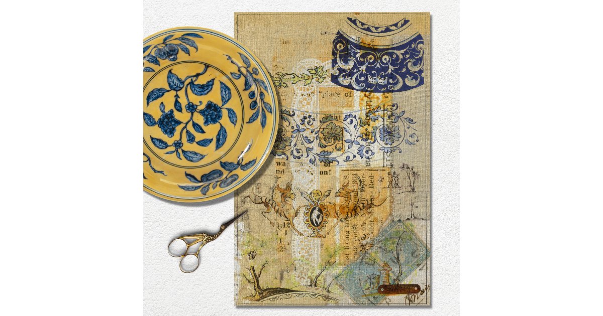 Vintage Rustic Texture Burlap Decoupage Tissue Paper | Zazzle