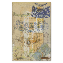 Vintage Rustic Texture Burlap Decoupage Tissue Paper | Zazzle