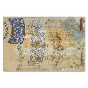 Vintage Rustic Texture Burlap Decoupage Tissue Paper | Zazzle