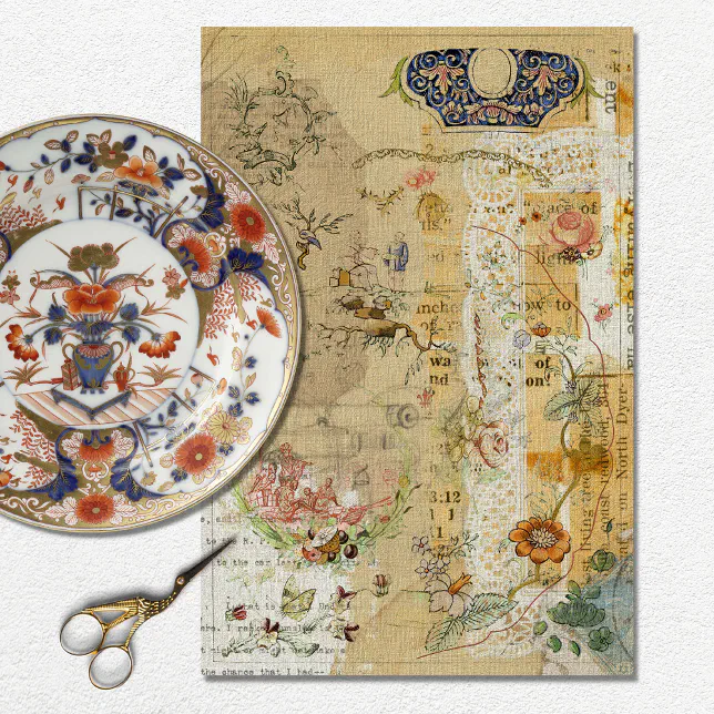 Vintage Rustic Texture Decoupage Tissue Paper | Zazzle