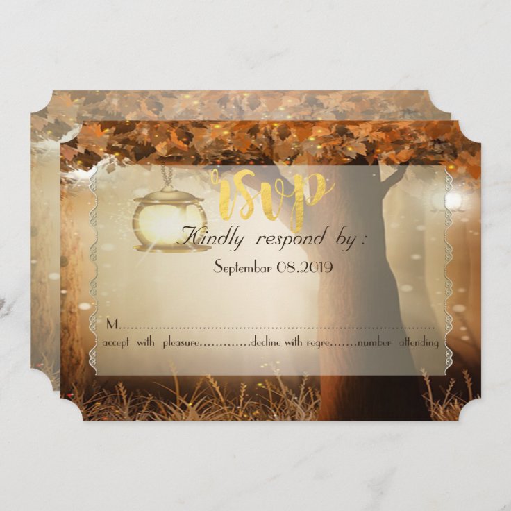 Vintage Rustic Tree RSVP Invitation | Zazzle