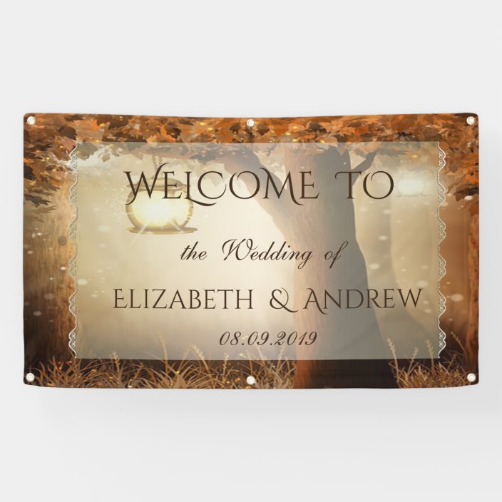 Vintage Rustic Tree Wedding Banner | Zazzle.com