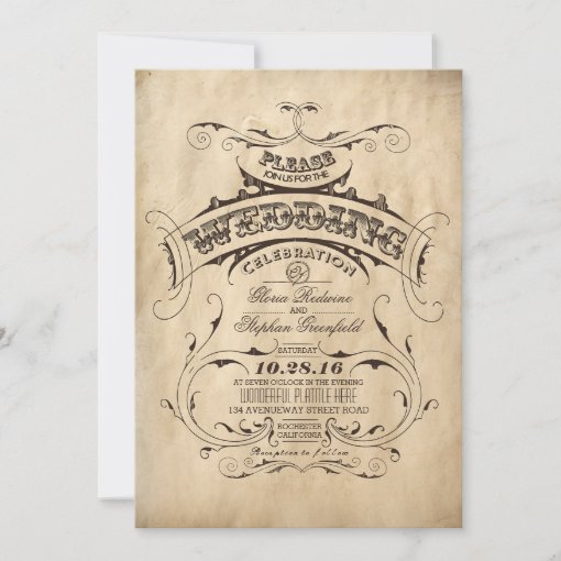 Vintage Rustic Wedding Invitation | Zazzle