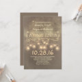 Vintage rustic wedding invitation with lights | Zazzle