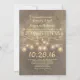 Vintage rustic wedding invitation with lights | Zazzle