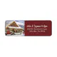 Vintage Rustic Winter Christmas Snowman Scene Label | Zazzle