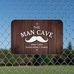 Vintage Rustic Wood Look Funny Man Cave Metal Sign | Zazzle