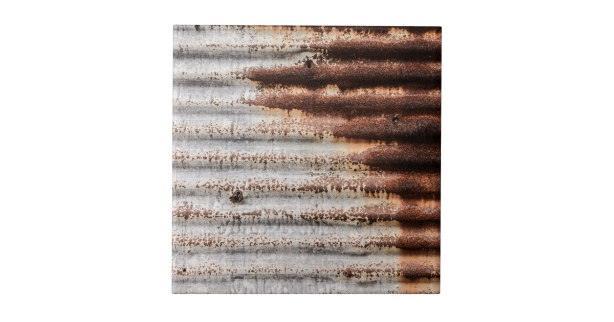 Vintage Rusty Metal Ceramic Tile | Zazzle