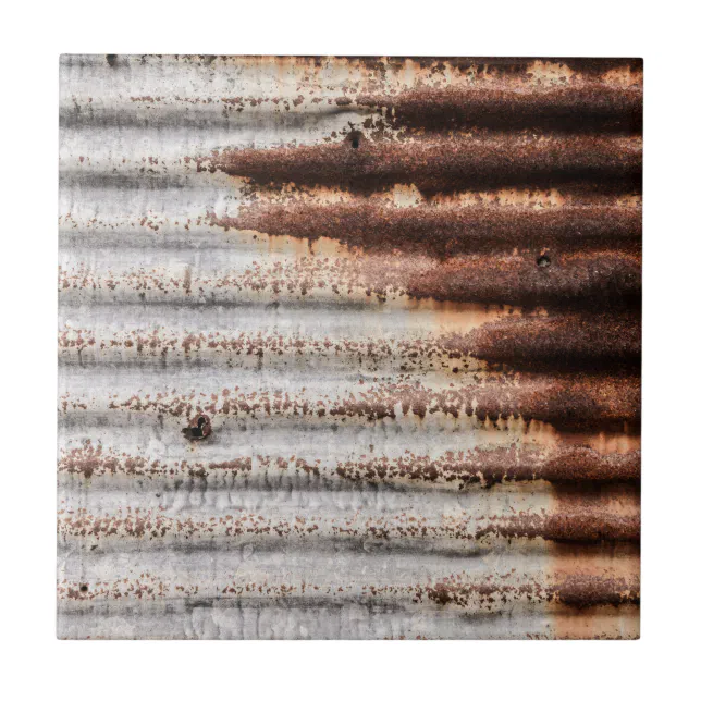 Vintage Rusty Metal Ceramic Tile | Zazzle