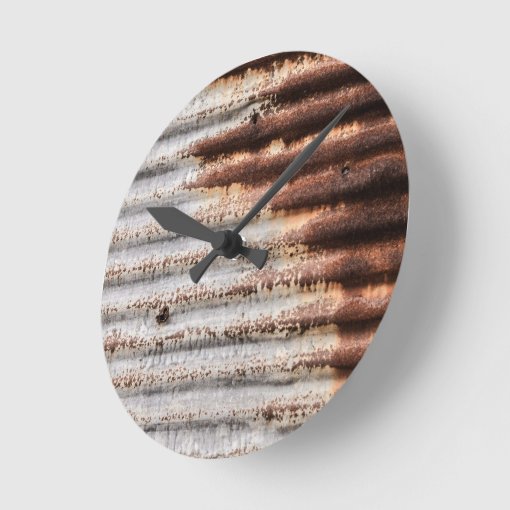 Vintage Rusty Metal Round Clock | Zazzle