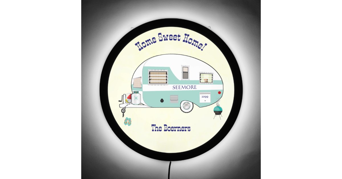 Vintage RV Trailer Mini Camper LED Sign | Zazzle