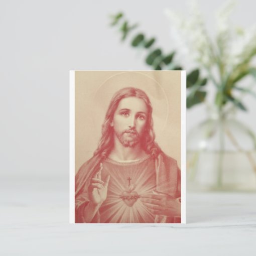 Vintage Sacred Heart of Jesus Postcard | Zazzle
