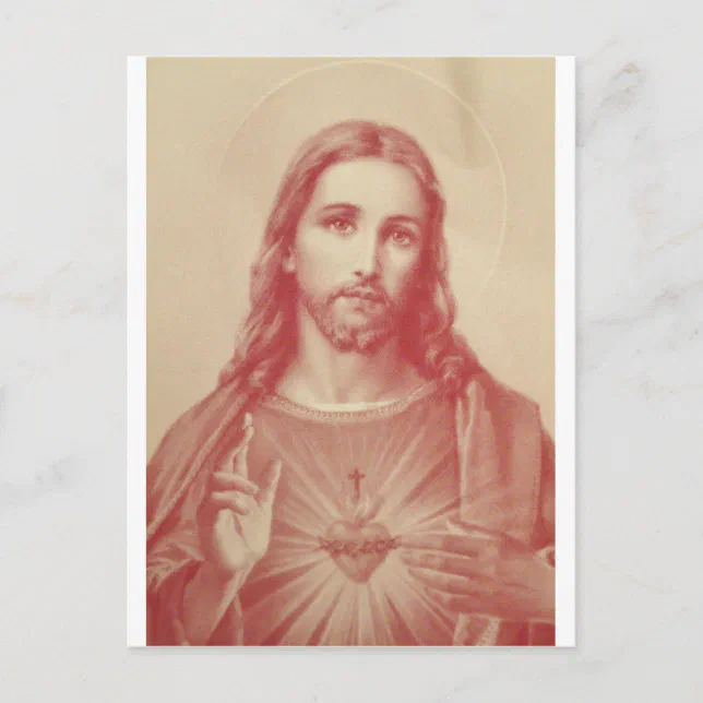 Vintage Sacred Heart of Jesus Postcard | Zazzle