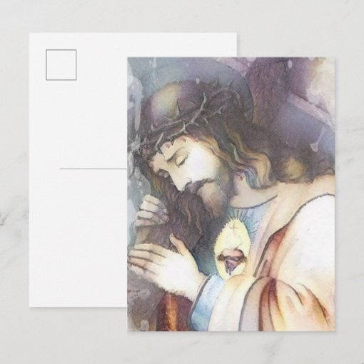 Vintage Sacred Heart of Jesus Religious Postcard | Zazzle