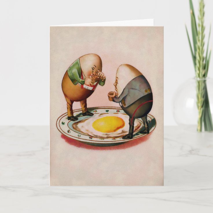 Vintage Sad Egg People Easter Card | Zazzle