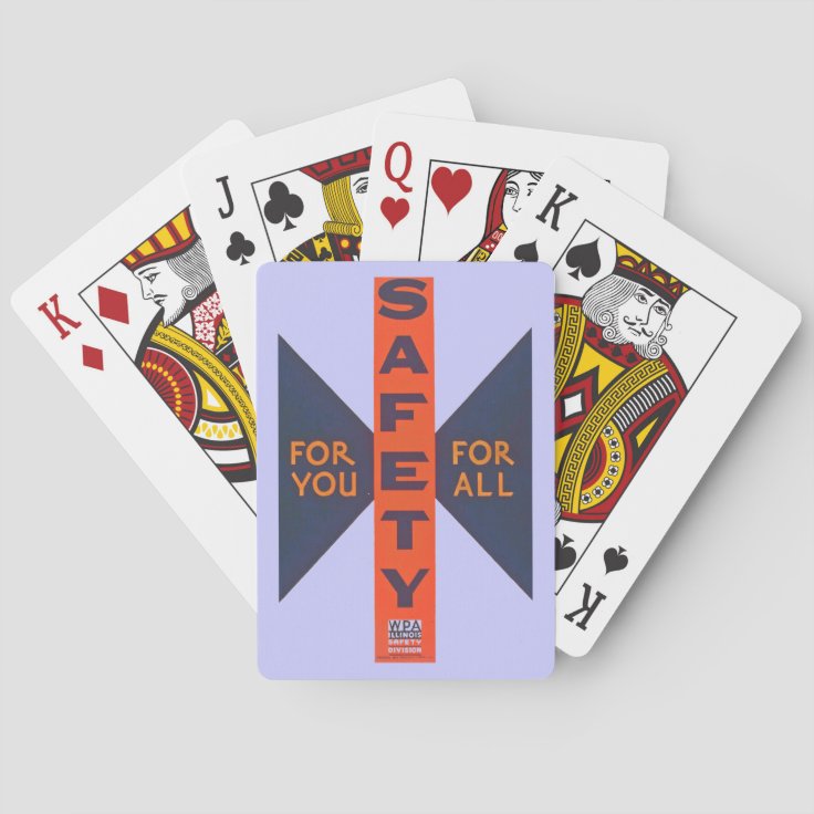 Vintage Safety For You Playing Cards | Zazzle