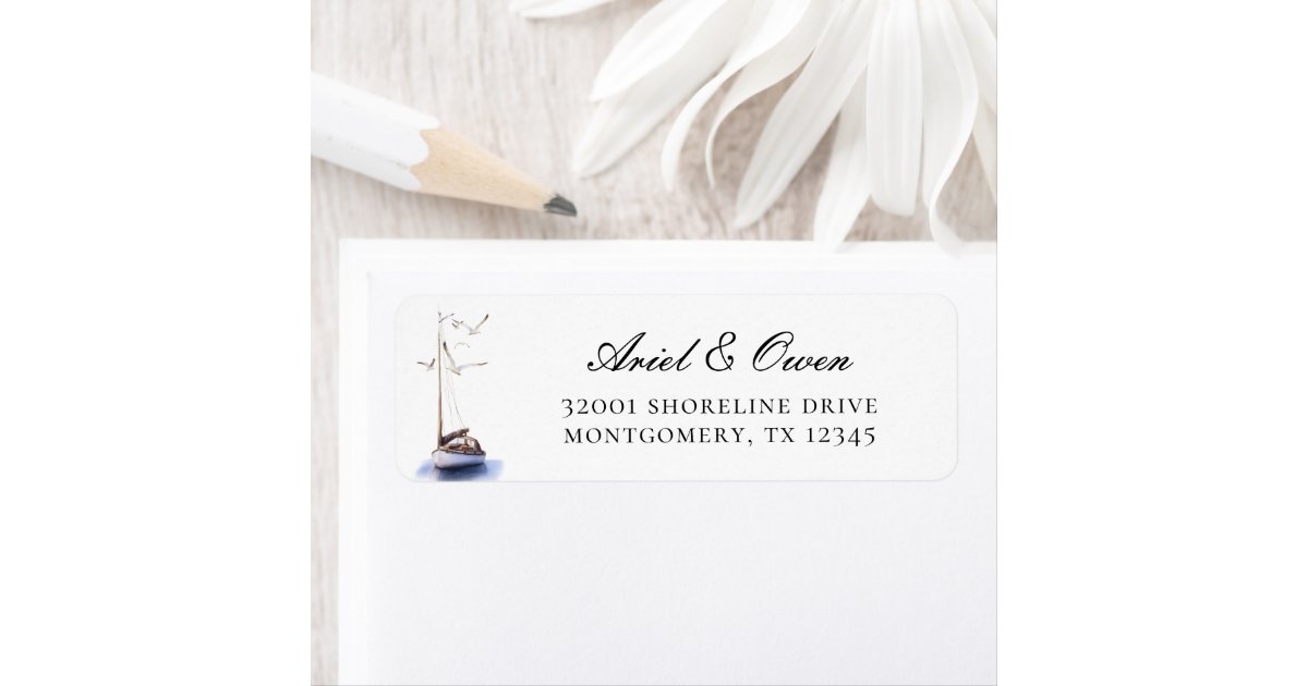 Vintage Sailboat Return Address Label | Zazzle