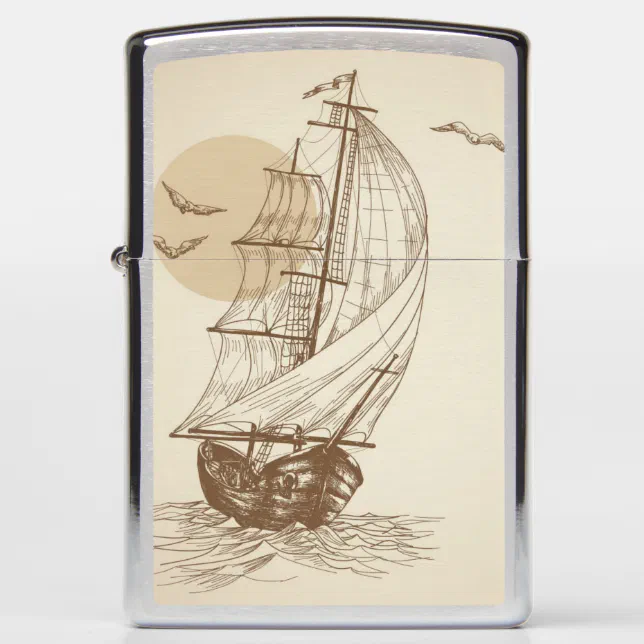 Vintage sailboat zippo lighter | Zazzle