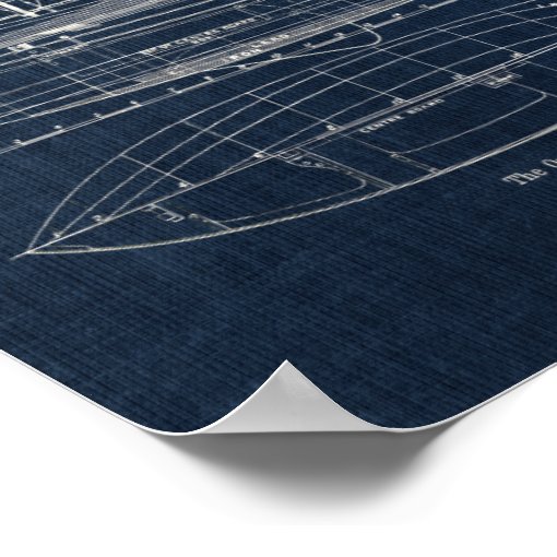 Vintage Sailing Boat Blueprint no.1 Poster | Zazzle