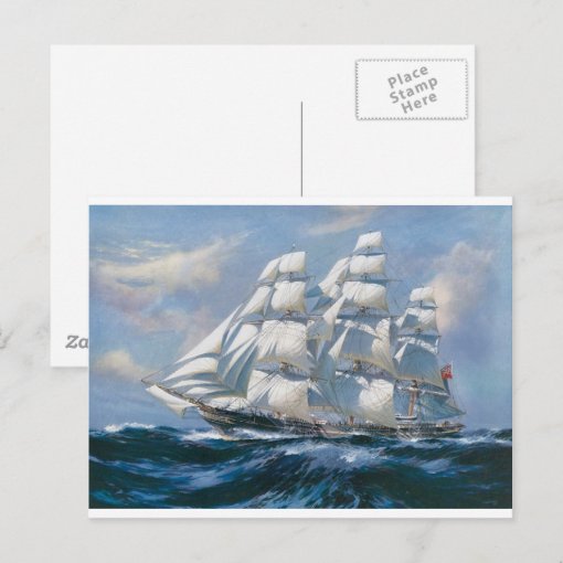 Vintage Sailing Ship Postcard | Zazzle