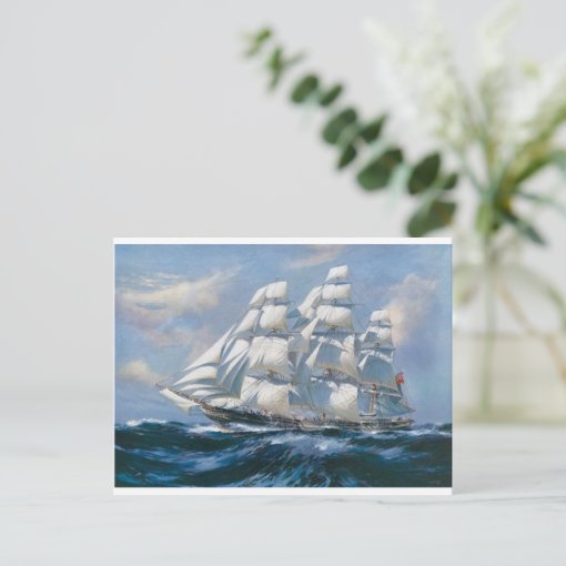 Vintage Sailing Ship Postcard | Zazzle